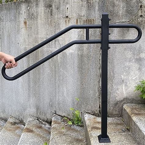 Smqljxc 315 95 L X 355 H Single Post Wrought Iron Handrails For Outdoor 1 3 Steps Outdoor