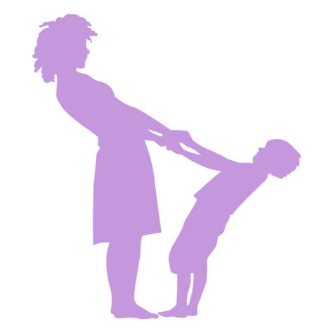 Diseño Png Y Svg De Madre E Hijo Jugando Silueta Para Camisetas