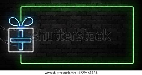 Vector Realistic Isolated Neon Sign Gift Stock Vector Royalty Free
