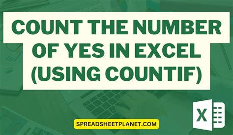 count the number of yes in excel using countif
