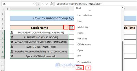 How To Automatically Update Stock Prices In Excel 3 Methods