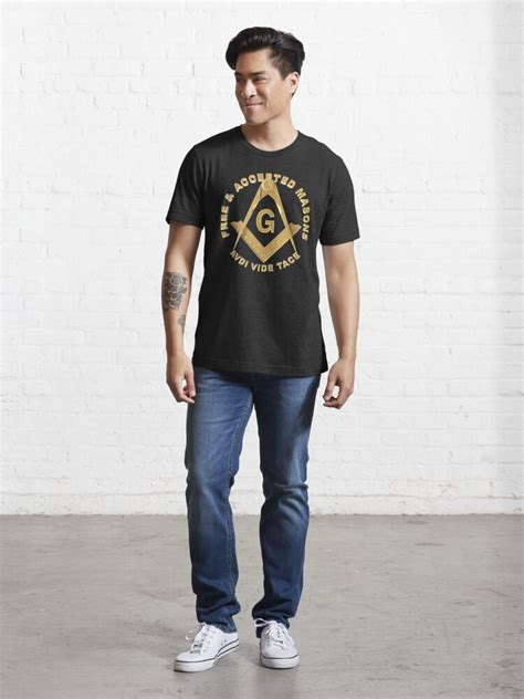 Freemason Square And Compass Free And Accepted Masons Gold Masonic T