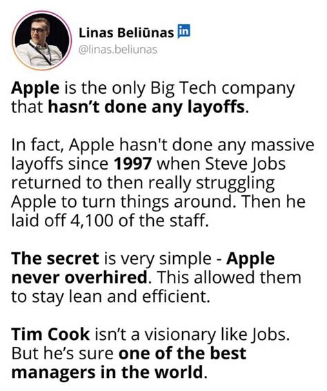 Mohammad Wasi On Linkedin Indeed Tim Cook Is One Of The Best Manager In The World