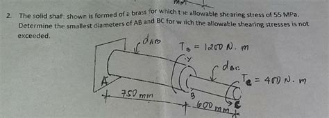 Solved 1 The Aluminumi Rod AB G 27 GPa Is Bon The Bras Chegg