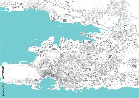 Street Map Art Of Split City In Croatia Road Map Of Split Black And