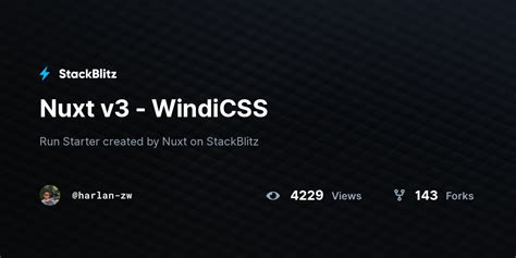 Nuxt V Windicss Stackblitz
