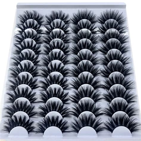Pestañas postizas naturales de visón 3d paquete de 20 pares 18 25mm