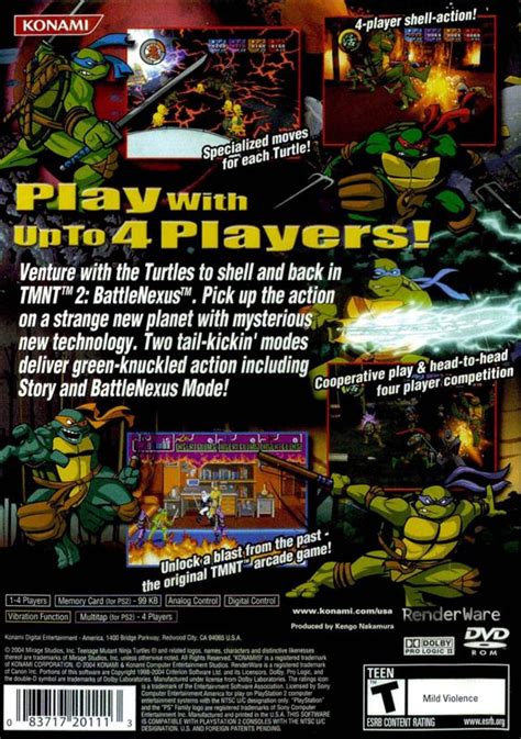 Teenage Mutant Ninja Turtles 2 Battle Nexus 2004 Box Cover Art