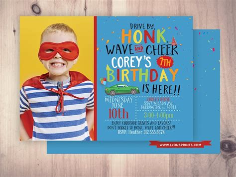 Drive By Birthday Parade Invitation Social Distancing Etsy