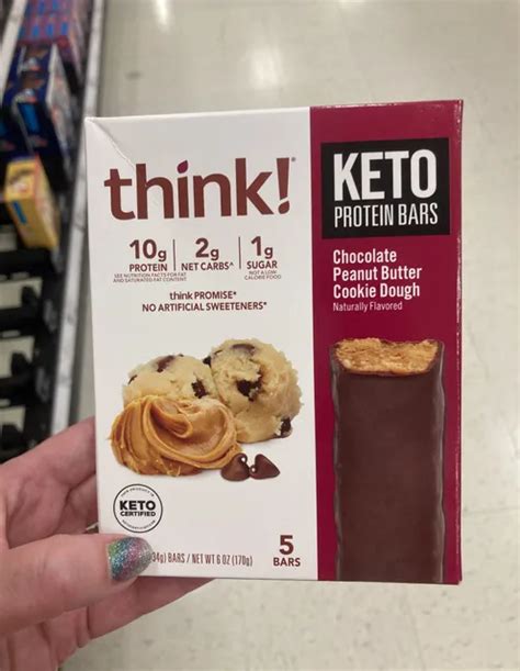 Think Keto Protein Bars Chocolate Peanut Butter Cookie Dough