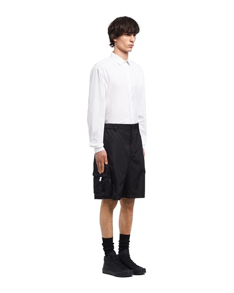 黑色 Re Nylon百慕大短裤 Prada