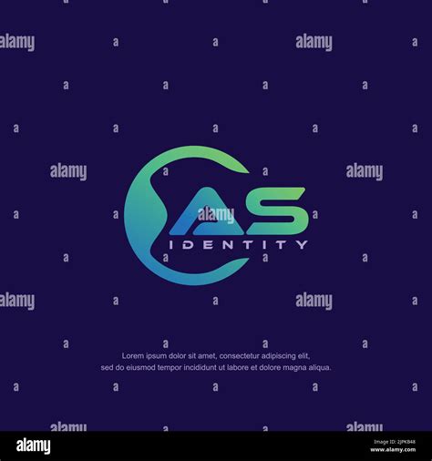 As Initial Letter Circular Line Logo Template Vector With Gradient