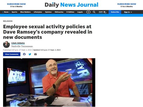Employee Sexual Activity Policies At Dave Ramseys Company Revealed In