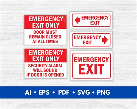 Emergency Exit Signs Vector Emergency Exit Sign Designs Svg Emergency