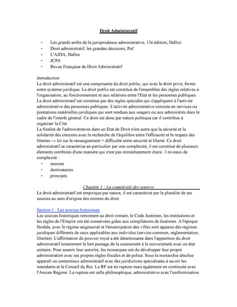 Droit administratif 1 Droit Administratif Les grands arrêts