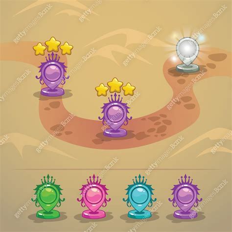 Game Map With Level Rank Indicators 이미지 665389654 일러스트 무료 일러스트 아이콘