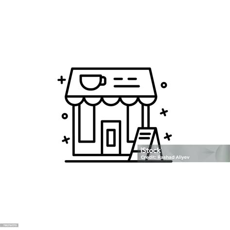 咖啡店商店圖示簡單的行咖啡圖示的輪廓載體的ui和ux網站或移動應用程式向量圖形及更多互聯網圖片 互聯網 人 商務 Istock