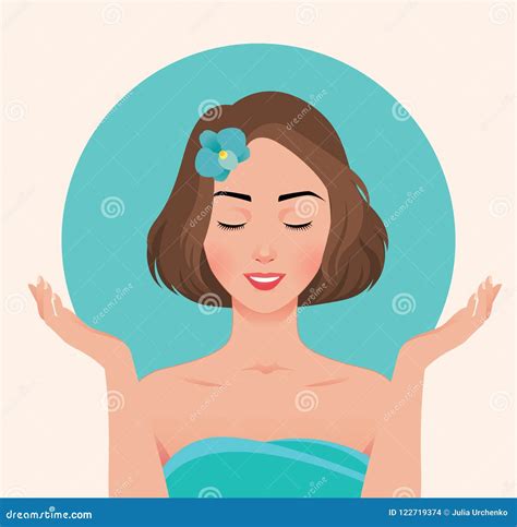 Portrait Of A Beautiful Young Woman Who Enjoys The Beauty Of Her Stock