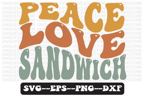 Peace Love Sandwich Retro Svg Design Graphic By Uniquesvgstore