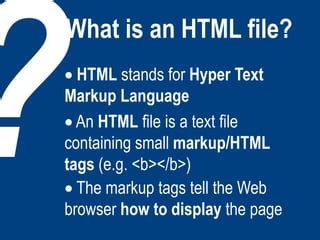 Html Hyper Text Markup Language PPT