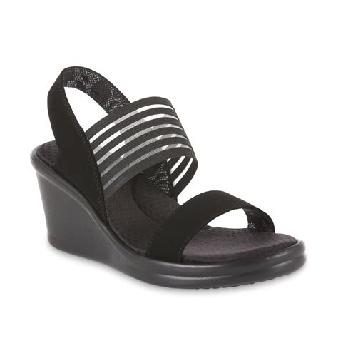 Skechers Womens Scifi Black Wedge Sandal