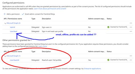 Azure Issue With Adding Delegated Graph Api Permission To Enterprise