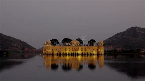 Jal Mahal Palace On Lake In Jaipur India At Evening Timelapse Stock