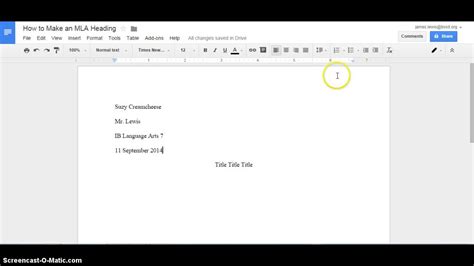 Cover Page Mla Format Google Docs PlanetLasi