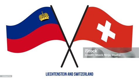 리히텐슈타인과 스위스 국기는 플랫 스타일을 교차 공식 비율 올바른 색상 경제에 대한 스톡 벡터 아트 및 기타 이미지 경제 공휴일 국가 지리적 지역 Istock