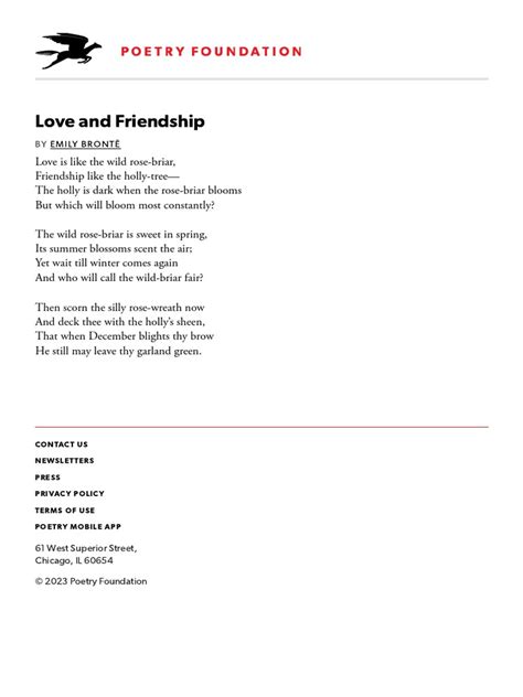 Love And Friendship By Emily Brontë Poetry Foundation Pdf