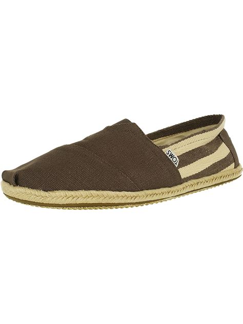 Toms Mens Classic Canvas Stripe Dark Grey University Ankle High Flat