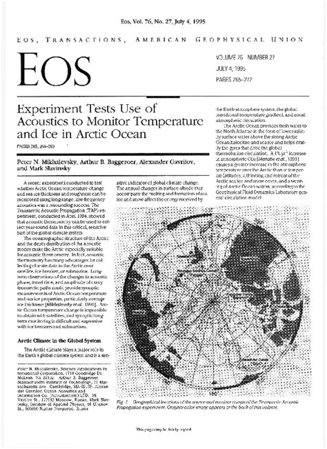Pdf Experiment Tests Use Of Acoustics To Monitor Temperature And Ice