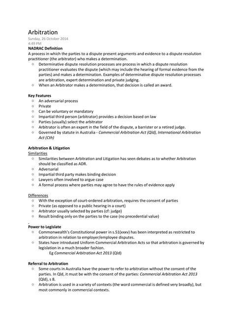 Study Notes For Llb103 Dispute Resolution Llb103 Dispute