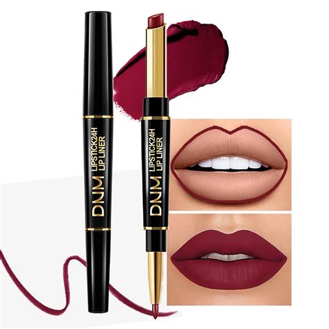 Kaely 2 In 1 Dark Plum Wine Red Lip Liner And Lipstick Set