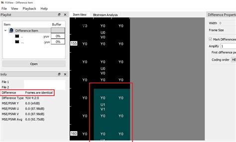 Difference Sequence Shows Difference Visually But Info View Shows