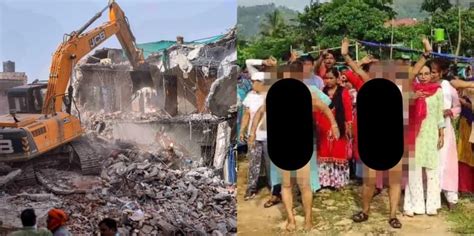 Guwahati Naked Woman Protested Against Mass Eviction By Bjp Govt Near