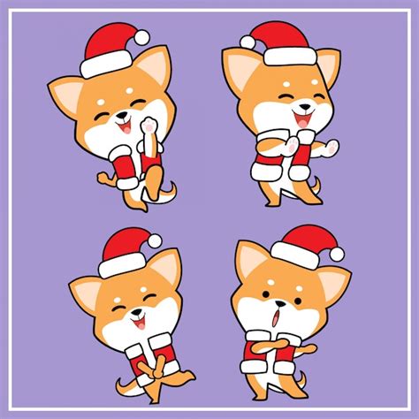 Lindo personaje de perro kaiba shiba inu dibujado a mano con colección