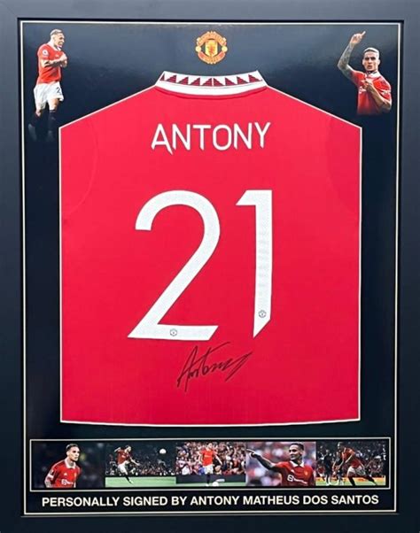 Manchester United Shirt Signed By Antony Matheus Dos Santos
