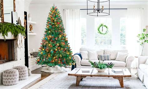 FT Multi Color Pre Lit Artificial Christmas Tree Groupon