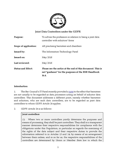 Joint Data Controllers Under The Gdpr Pdf Download Free Pdf