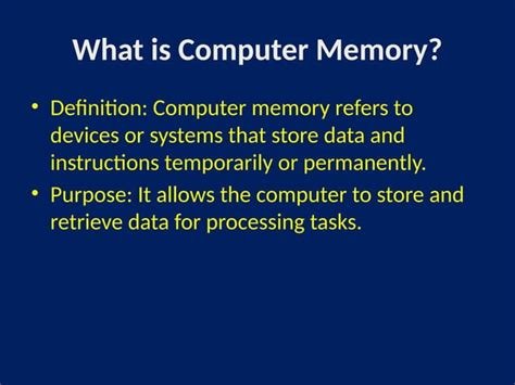 Computer Memory Overviewtypes Andpptx
