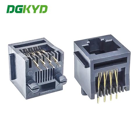Vertical Rj45 Pcb Socket Female Head 1x1 Port 8 Pin Dip Ethernet