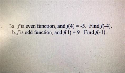 solved 3a fis even function and 4 5 find f 4 b fis