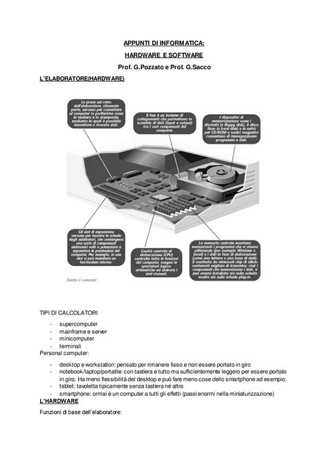 Appunti Su Hardware E Software Docsity