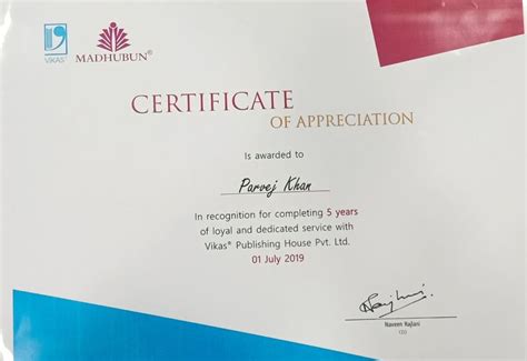 Parvej Khan On Linkedin Recognition For Completing 5 Years😊