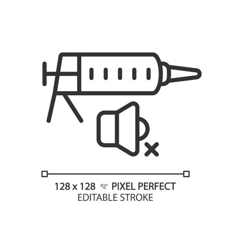 D Pixel Perfect Editable Soundproof Sealant Black Icon Isolated Vector Soundproofing Thin