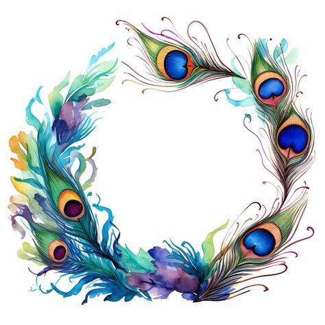 Premium Photo Beautiful Colorful Frame Made Of Peacocks Feathers