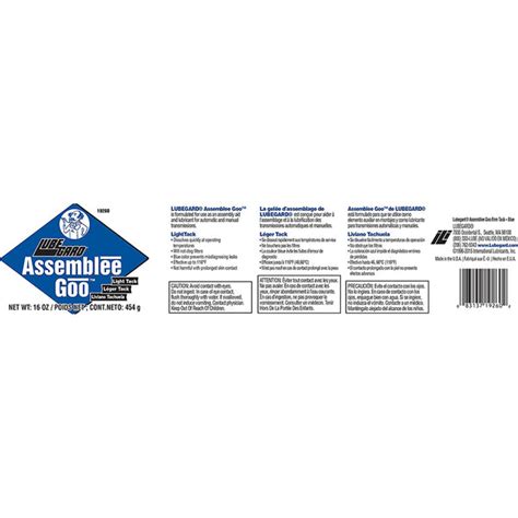 Lubegard 19260 Dr Tranny Assemblee Goo Blue Light Tack Lubricant 1