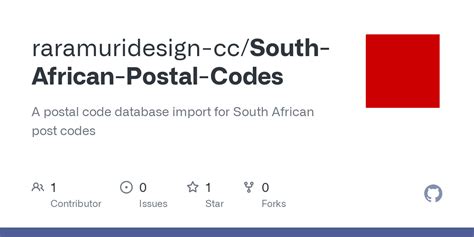 Github Raramuridesign Cc South African Postal Codes A Postal Code