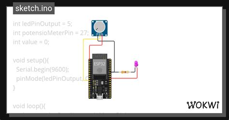 Led Dengan Potensio Meter Wokwi Esp32 Stm32 Arduino Simulator